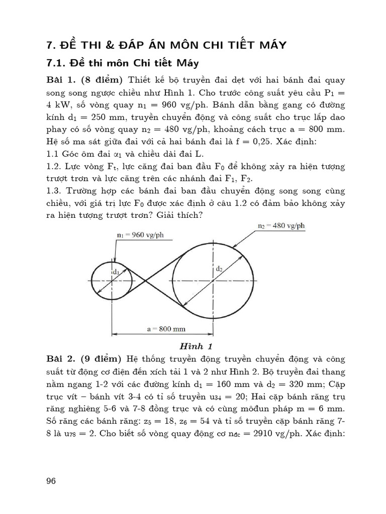 Thi & Ápánmônchiti T Máy 7.1. Thi Môn Chi Ti T Máy: Bài 1. (8 I M) | PDF