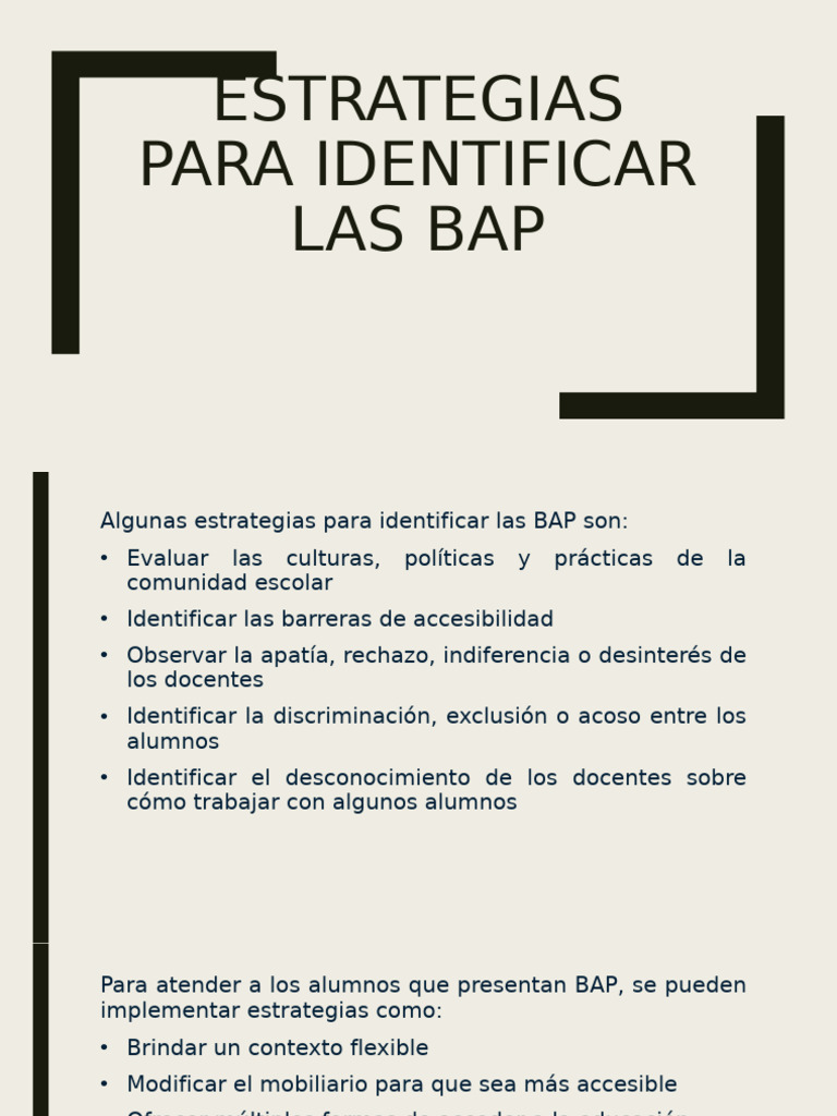 Equipo 3 - Estrategias para identificar las BAP | PDF