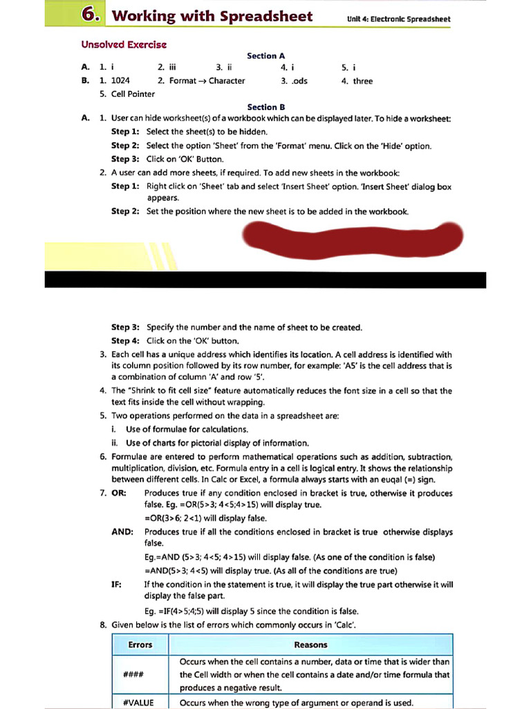 Unit 4 - Electronic Spreadsheet | PDF
