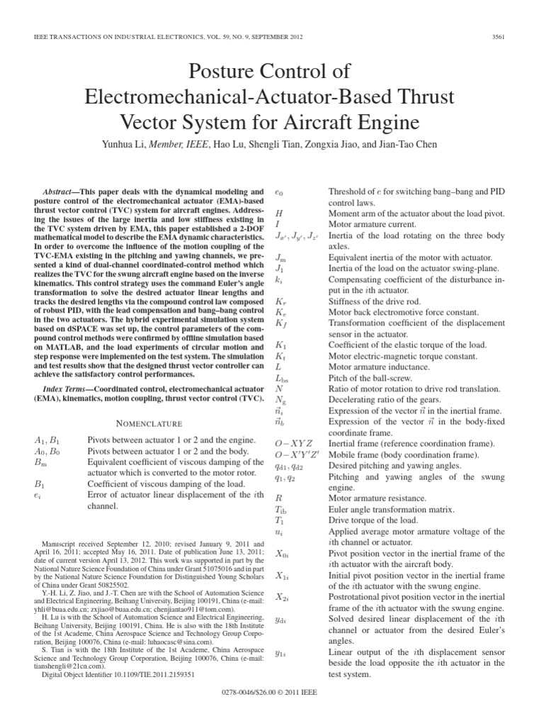 EMA-Based Thrust Vector Control System | PDF | Control Theory | Actuator