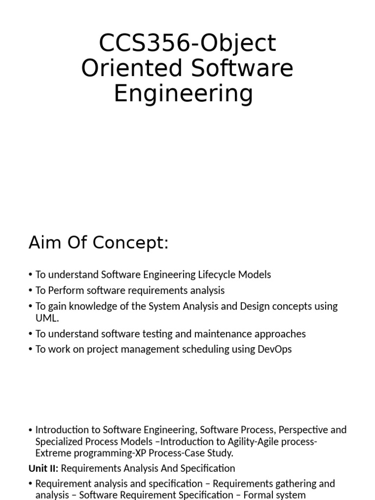 Ccs356 Object Oriented Software Engineering Pdf Unified Modeling Language Use Case