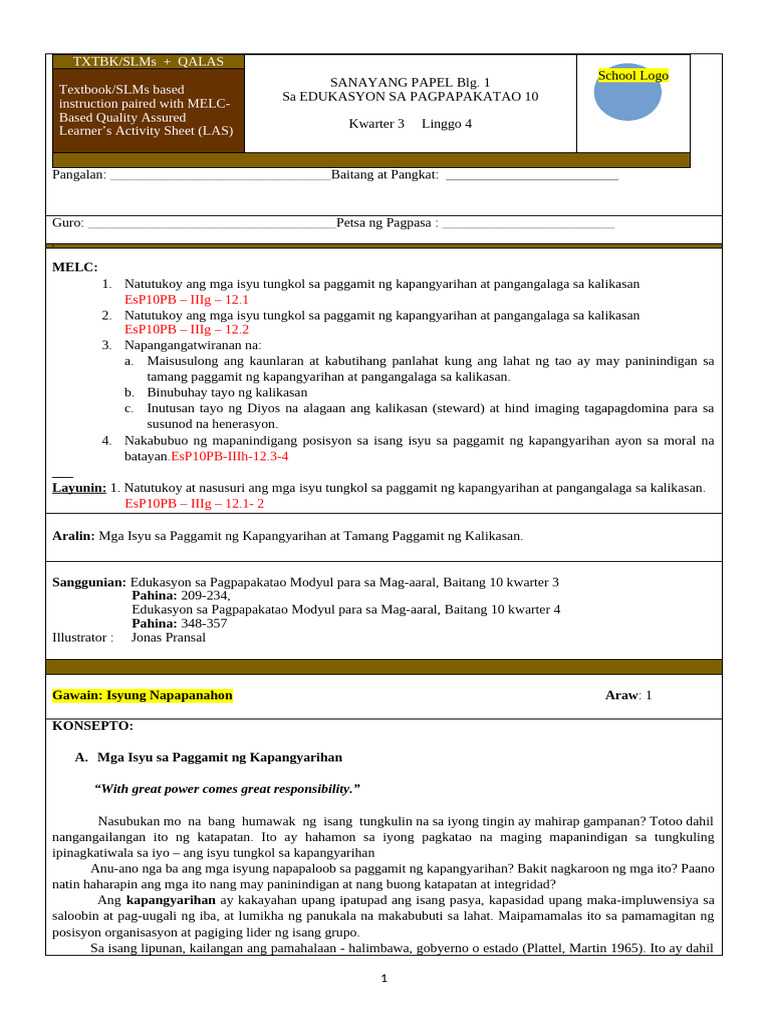 Las Q3, Week 4 | PDF