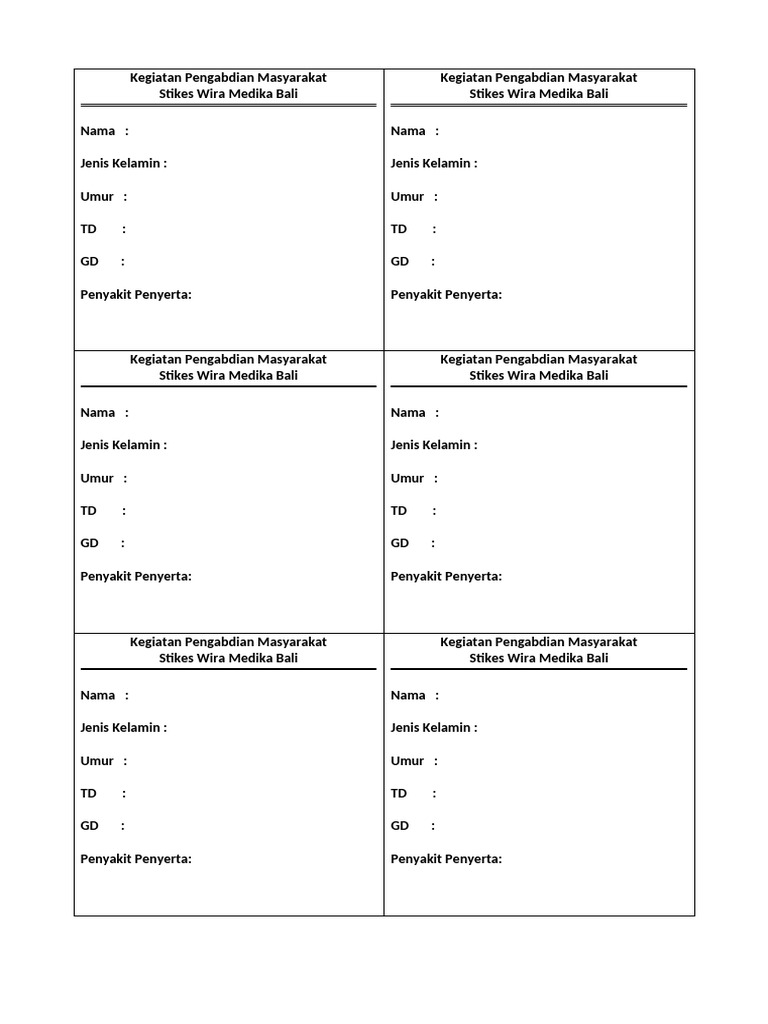 Form Pasien | PDF