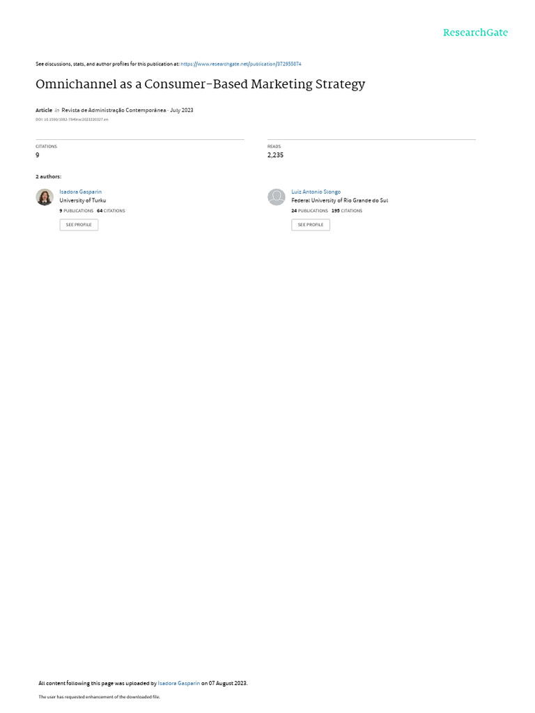 GasparinSlongo2023 RAC OmnichannelConsumerBasedStrategy | PDF ...