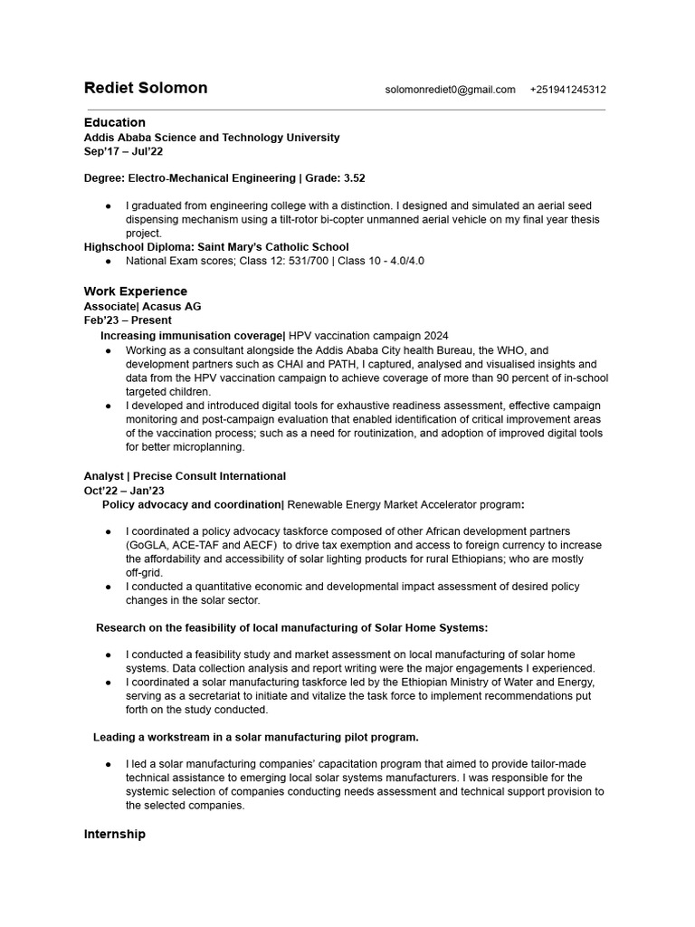 Rediet Solomon: Engineering & Impact | PDF | Mentorship