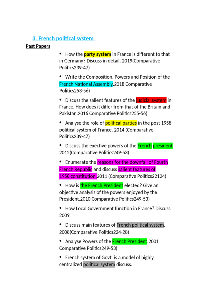 French Political System Overview | PDF | Common Law | Judiciaries