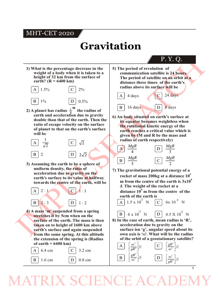 Physics Pyq 2020 - Final | PDF | Acceleration | Rotation Around A Fixed Axis