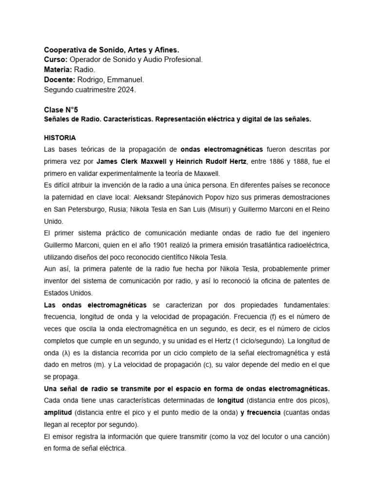 Señales de Radio: Teoría y Transmisión | PDF | Radio | Onda de radio