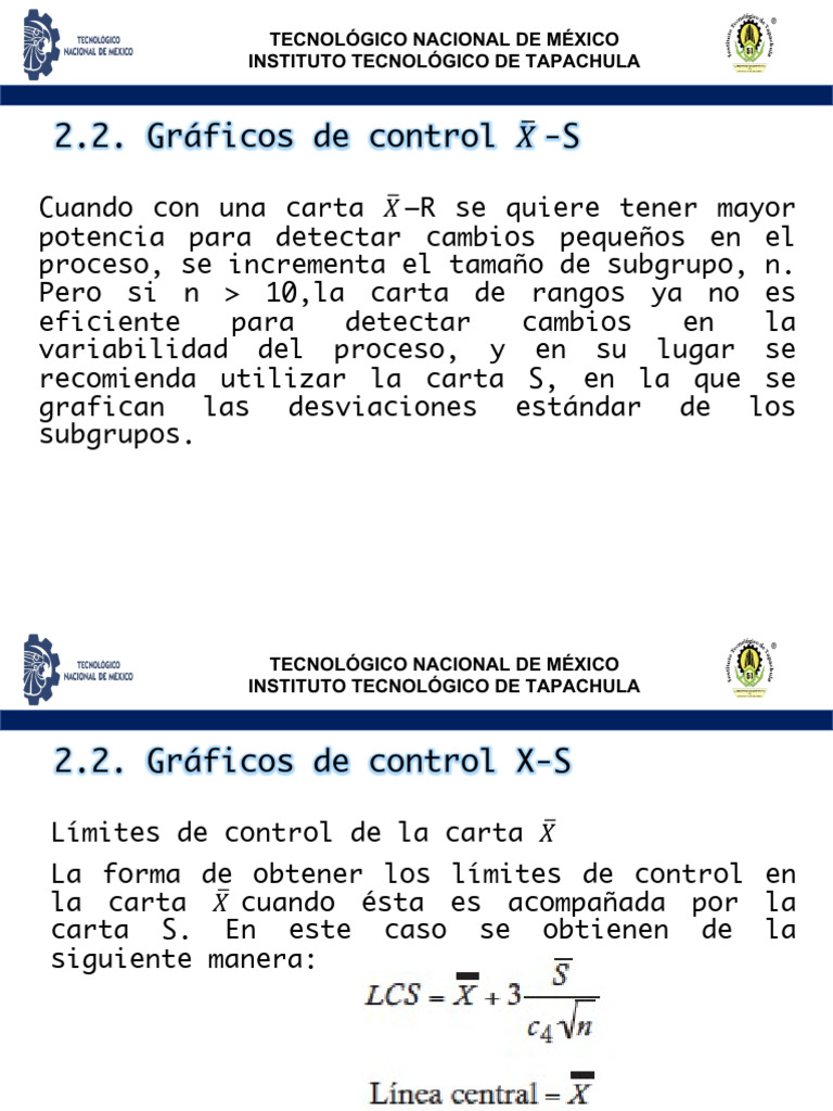 Guía de Gráficos de Control X-S | PDF | México