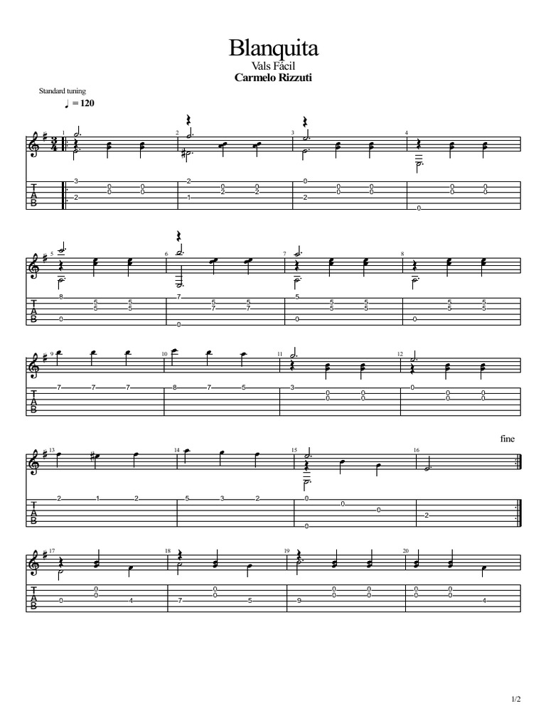 Blanquita (Vals Fácil) - Carmelo Rizzuti | PDF