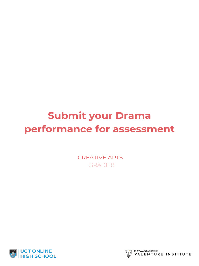 Grade 8 CA CAPS - M36 - C36.4 - Submit Your Drama Performance For ...