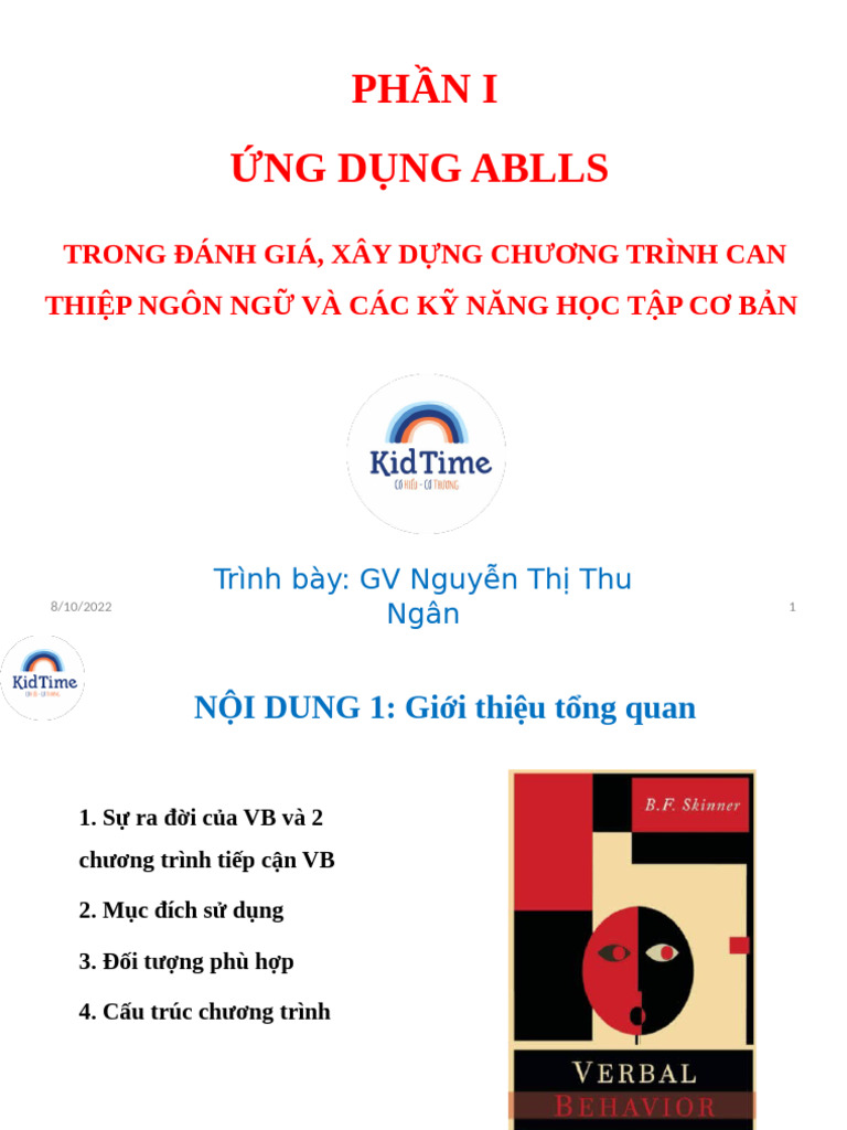 0. Bài giảng Phần 1 ABLLS-R | PDF