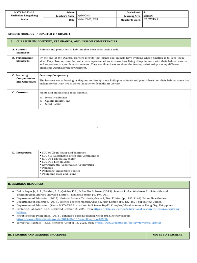 Understanding Terrestrial Habitats for Grade 4 | PDF | Habitat | Marine ...