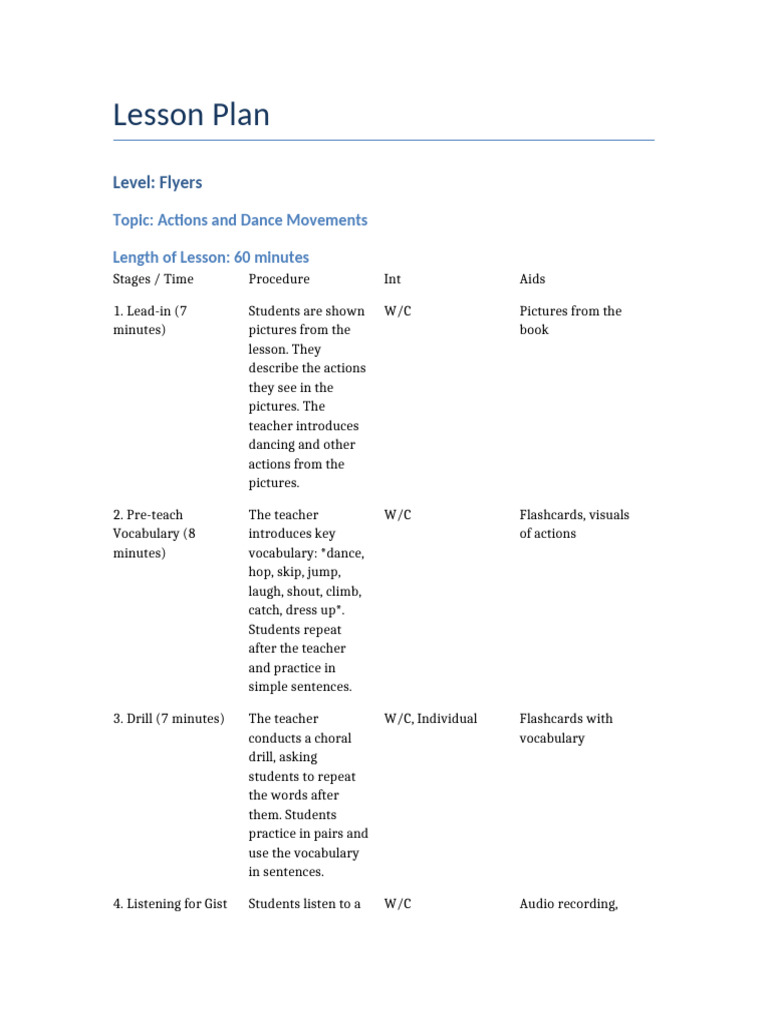 Flyers_Lesson_Plan | PDF | Cognition | Learning