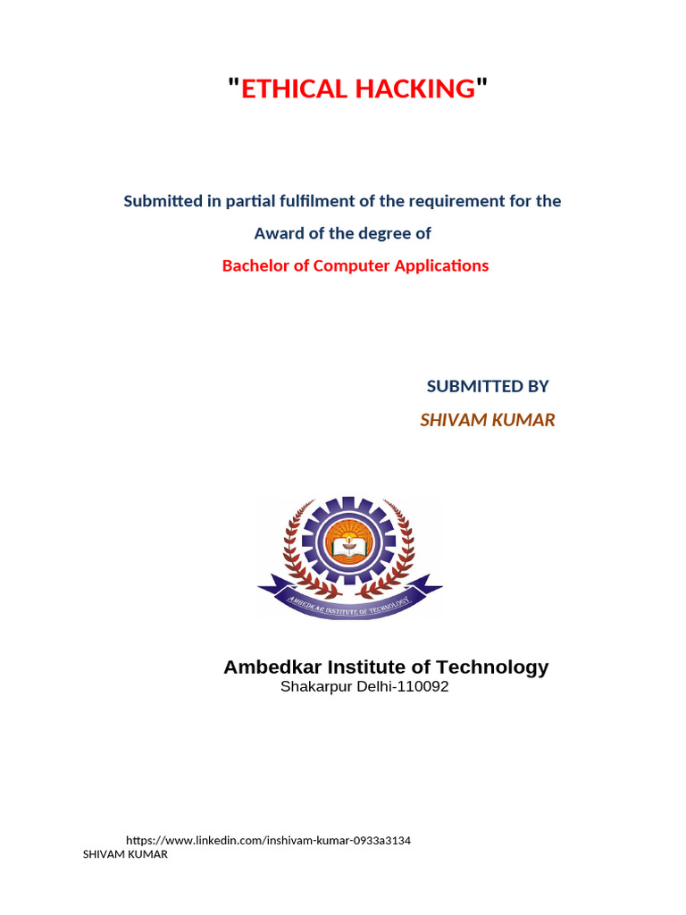 Ethical Hacking Report | PDF | Encryption | Security Hacker