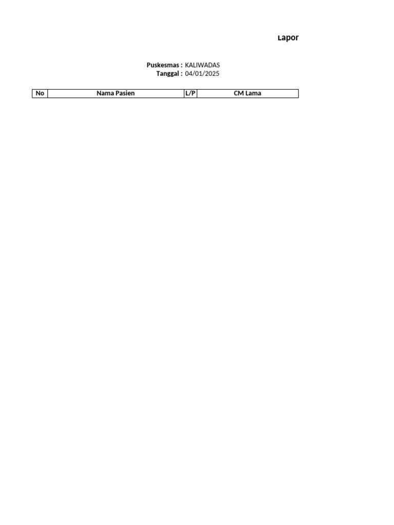 Laporan Harian Diagnosa 04012025-094435 | PDF