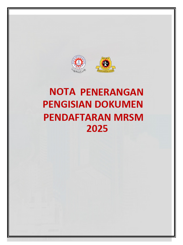 Panduan Pengisian Dokumen MRSM | PDF