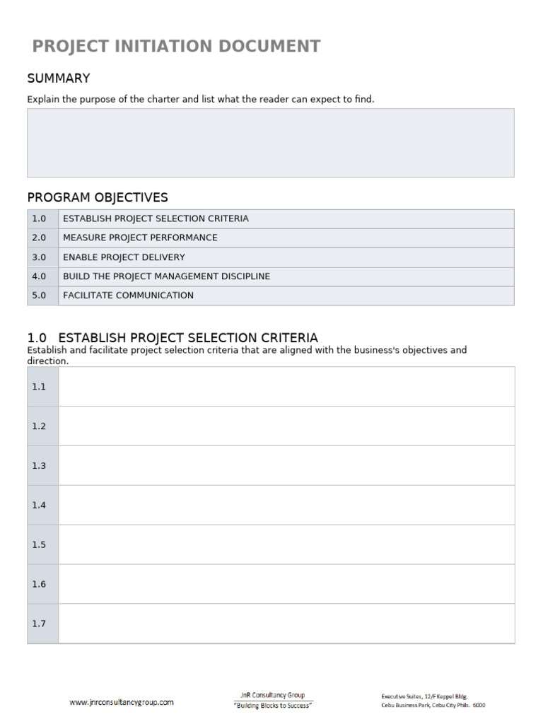 Project Initiation Document Overview | PDF