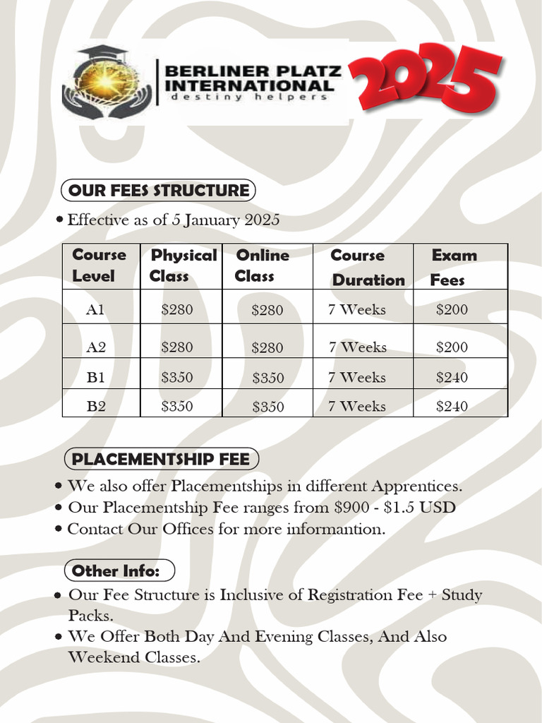 Placementship Fee Structure Details | PDF