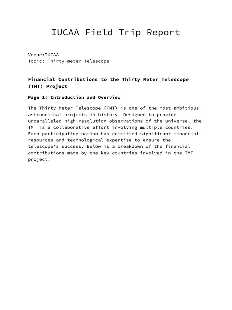 IUCAA Field Trip Report | PDF