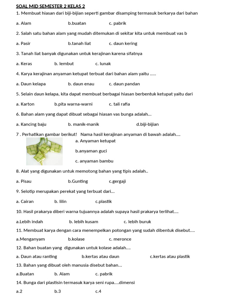 Jawaban Soal MID S2 Kls 2 Dari Guru | PDF