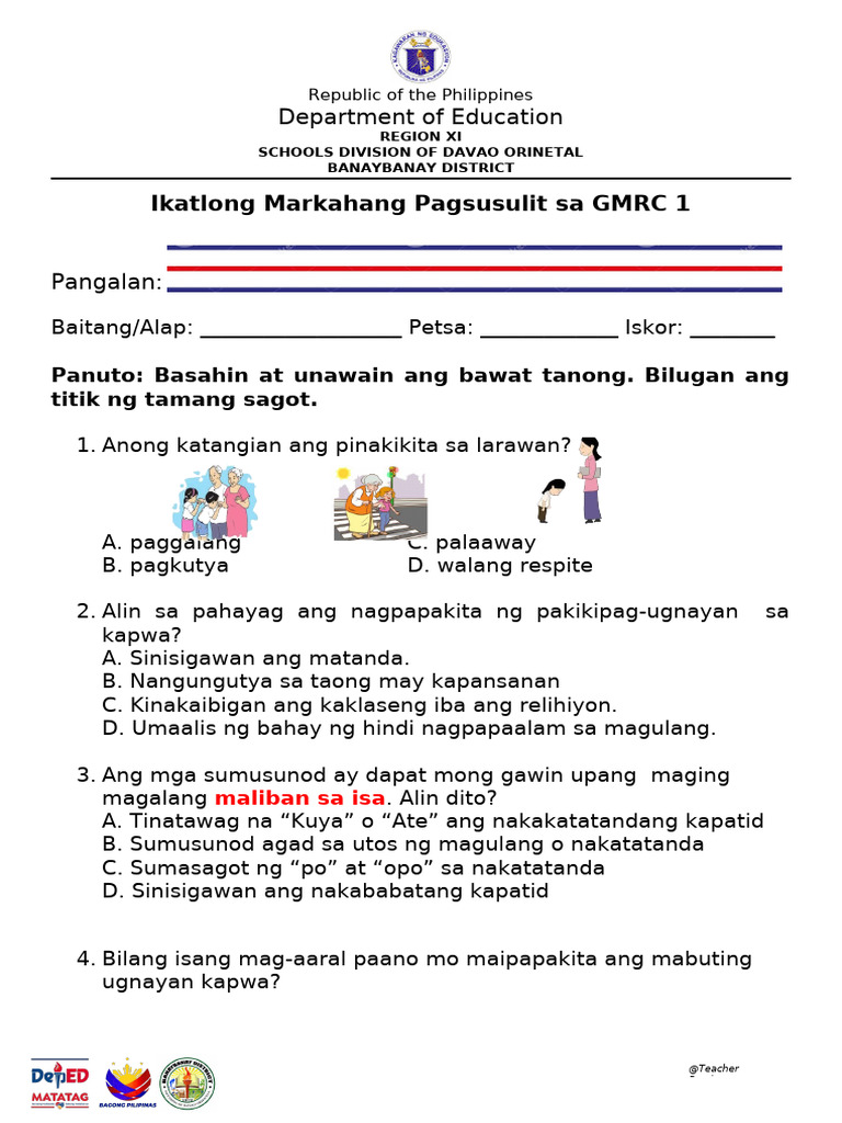 Q2-Exam GMRC 1 | PDF