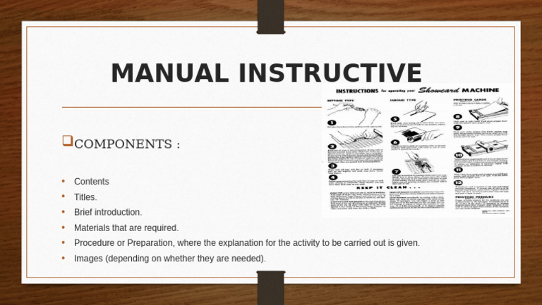 Instructive Manual Example | PDF