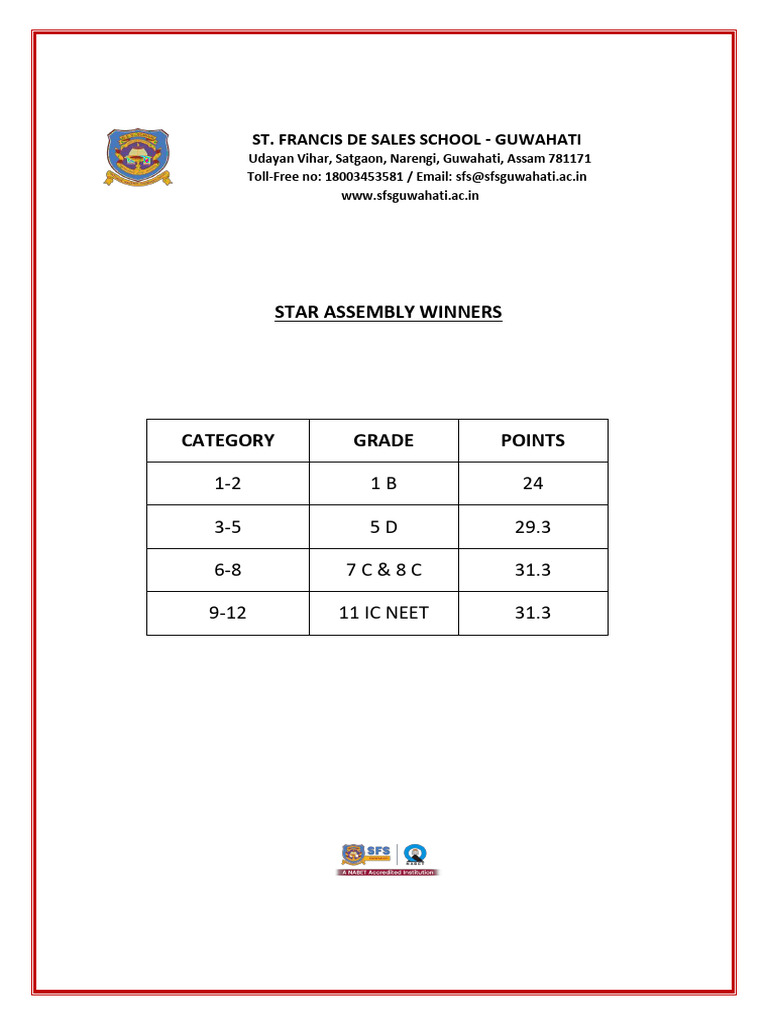 Star Assembly Winners Announced | PDF