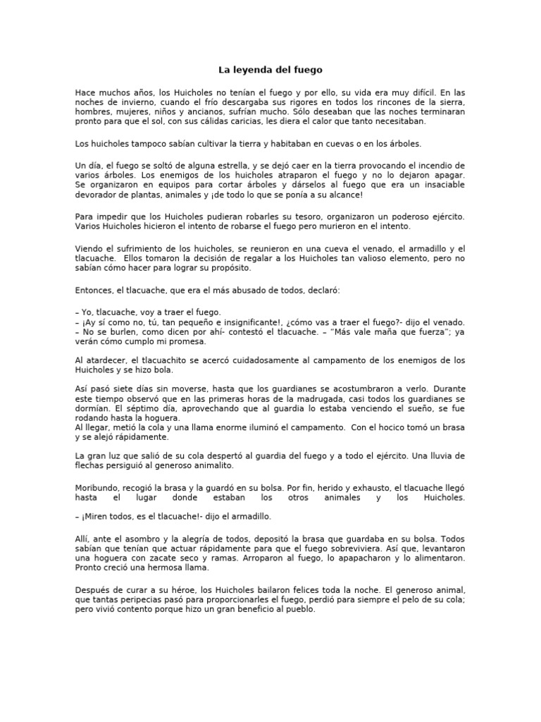 La leyenda del fuego Huichol | PDF | Incendios