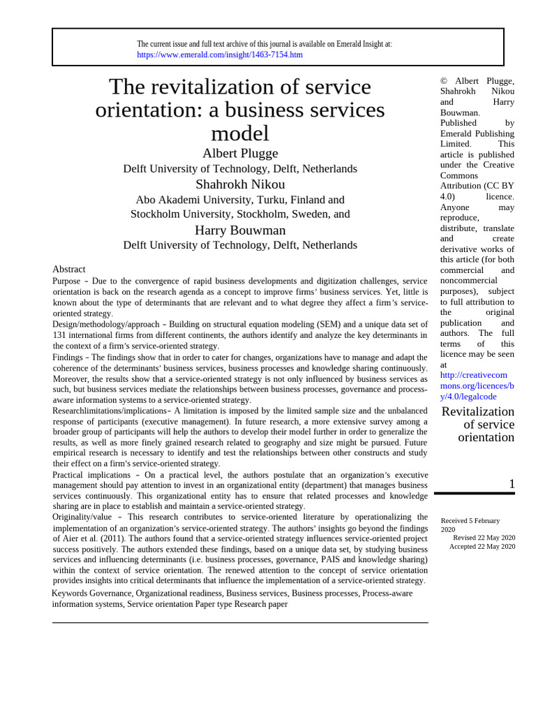 Key Determinants of Service Orientation | PDF | Survey Methodology ...