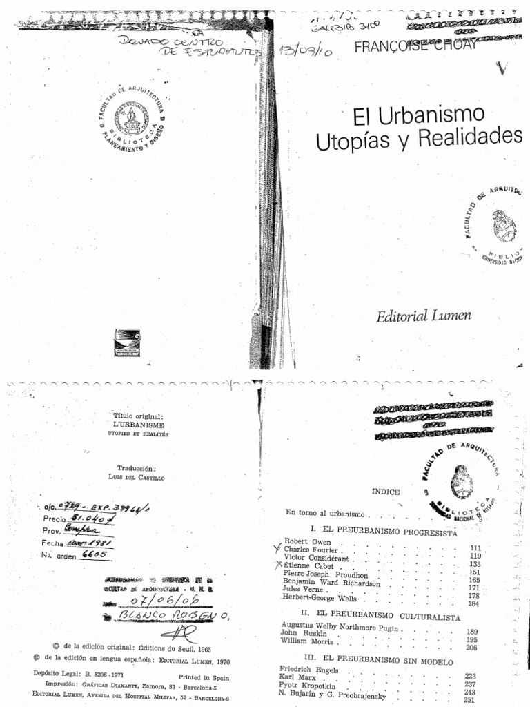 Libro El Urbanismo Utopias y Realidades | PDF
