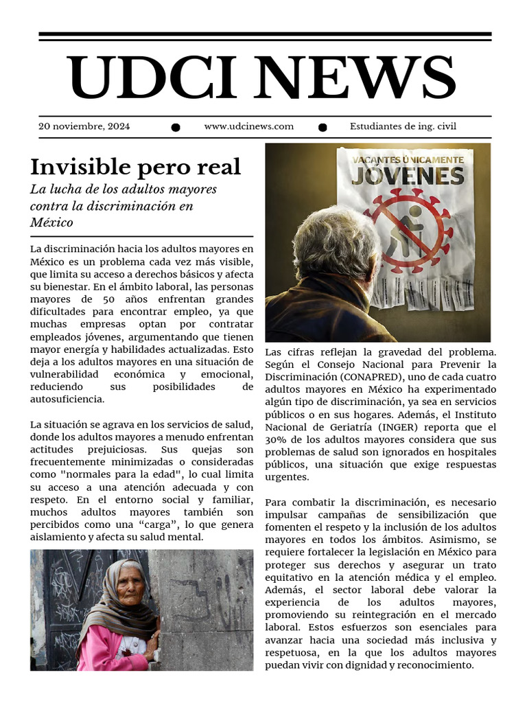 White Illustrated Environment Magazine | PDF | Vejez | Discriminación