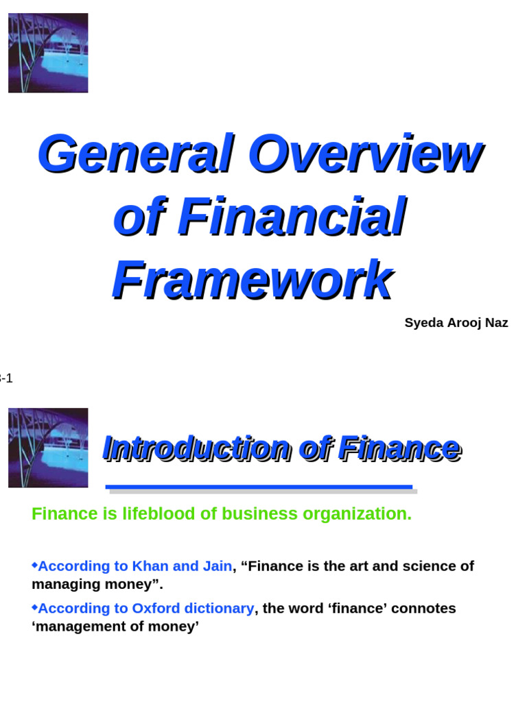 Lecture 19 I Overview of Financial Framework I Business Finance I Syeda ...