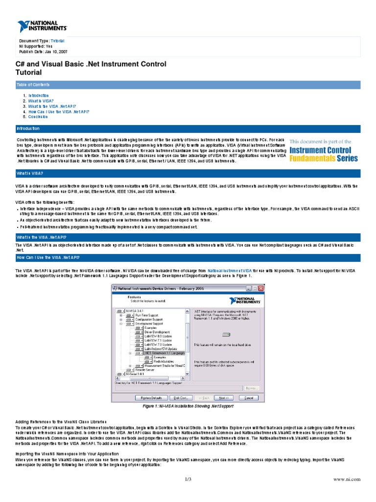 NI Tutorial | PDF | Application Programming Interface | C Sharp ...