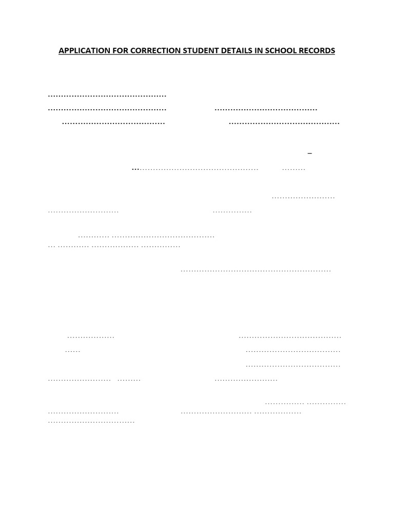 Name Correction Application for School Records | PDF