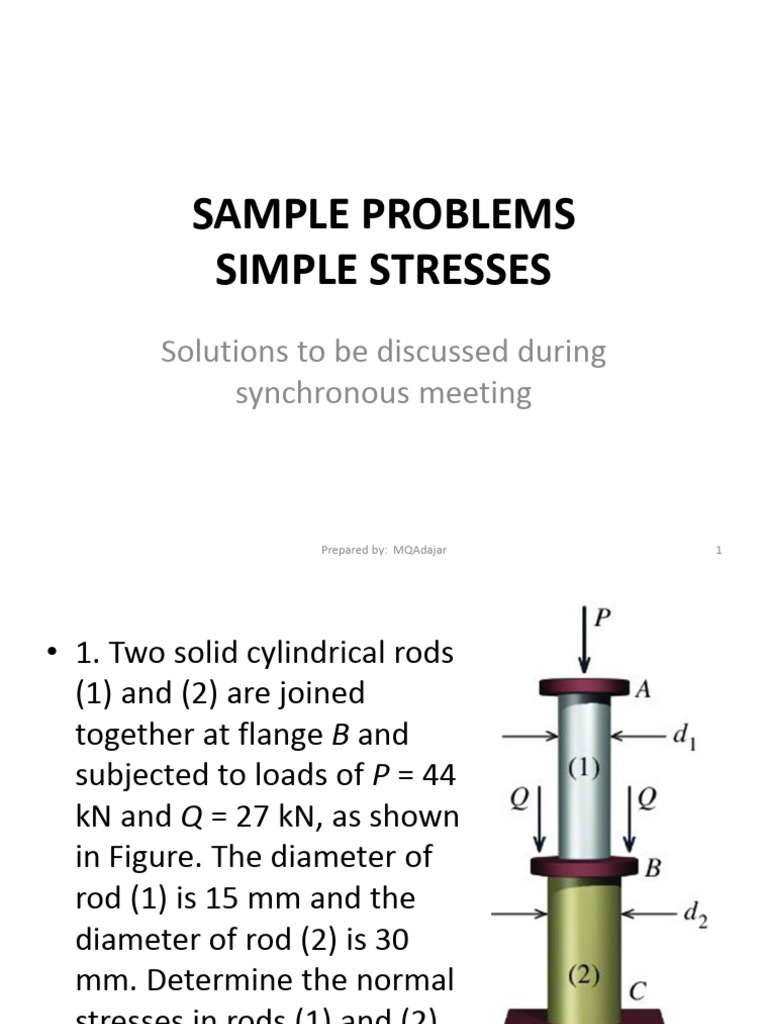 Simple Stresses: Problem Solutions | PDF | Stress (Mechanics) | Classical Mechanics