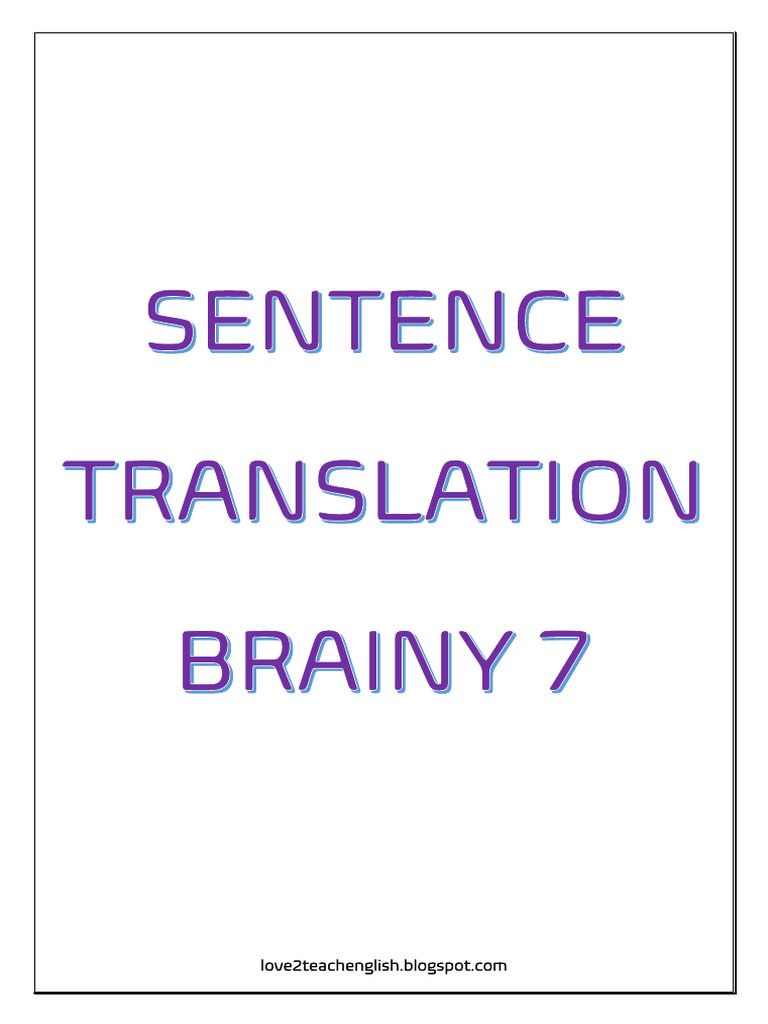 SENTENCE TRANSLATION - BRAINY 7 | PDF