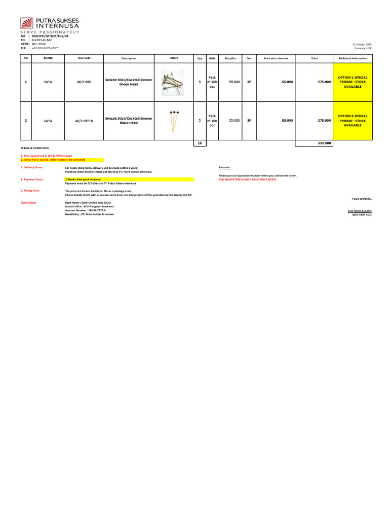 Kuldesak Bar Price Quotation Details | PDF | Banking