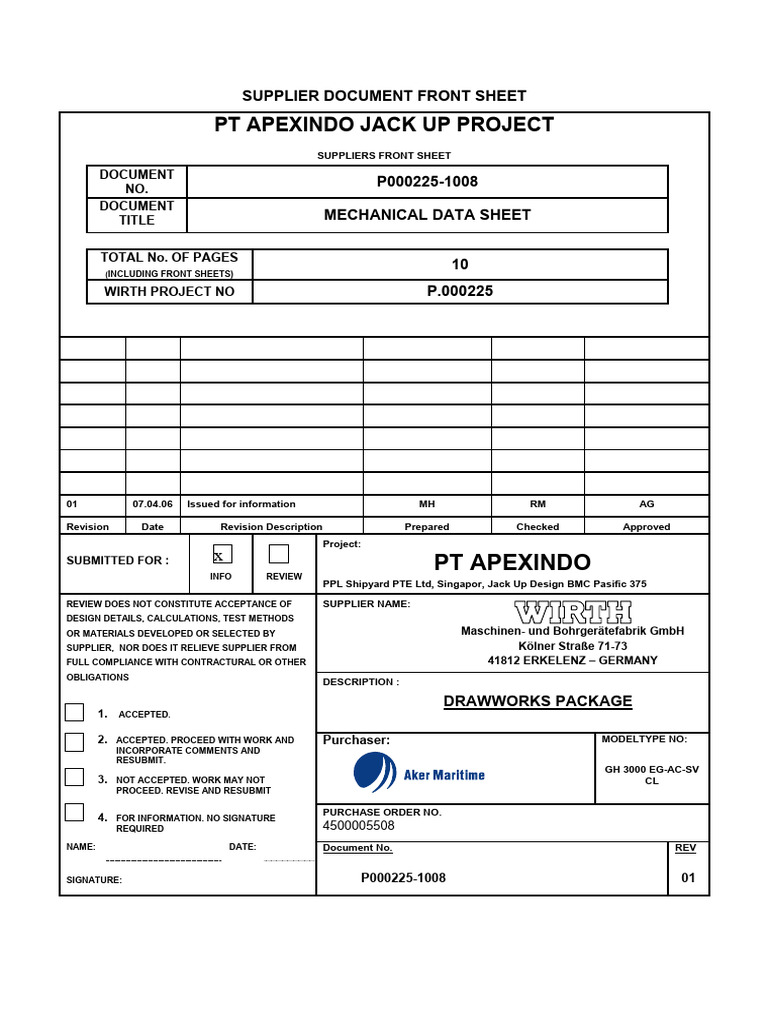 MECHANICAL DATA SHEET | PDF | Pump | Bearing (Mechanical)