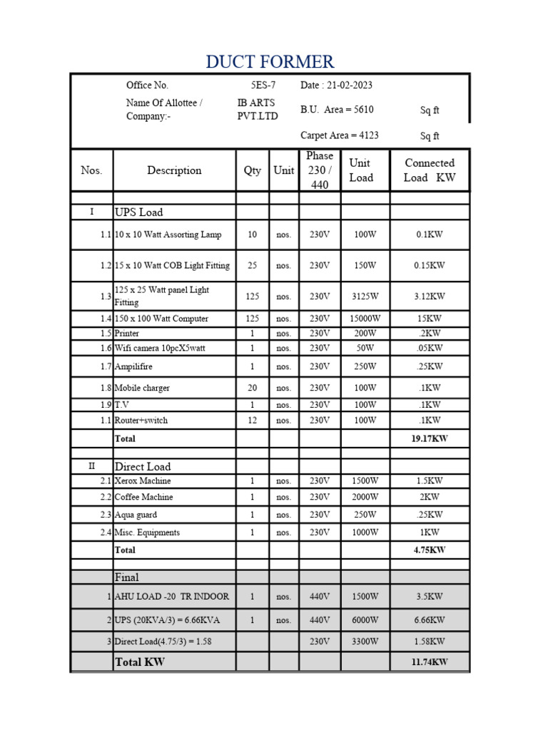 Residential Electrical Load Calculation | PDF | Electricity | Power ...