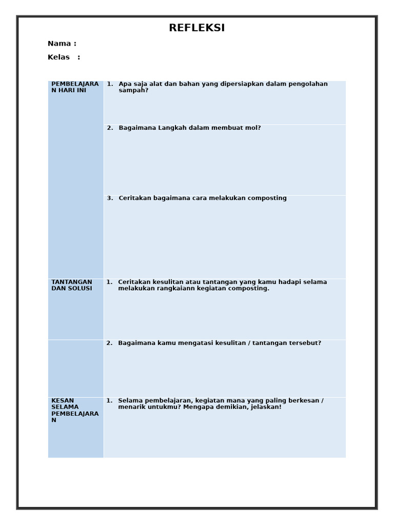 Refleksi p5 An 3 | PDF