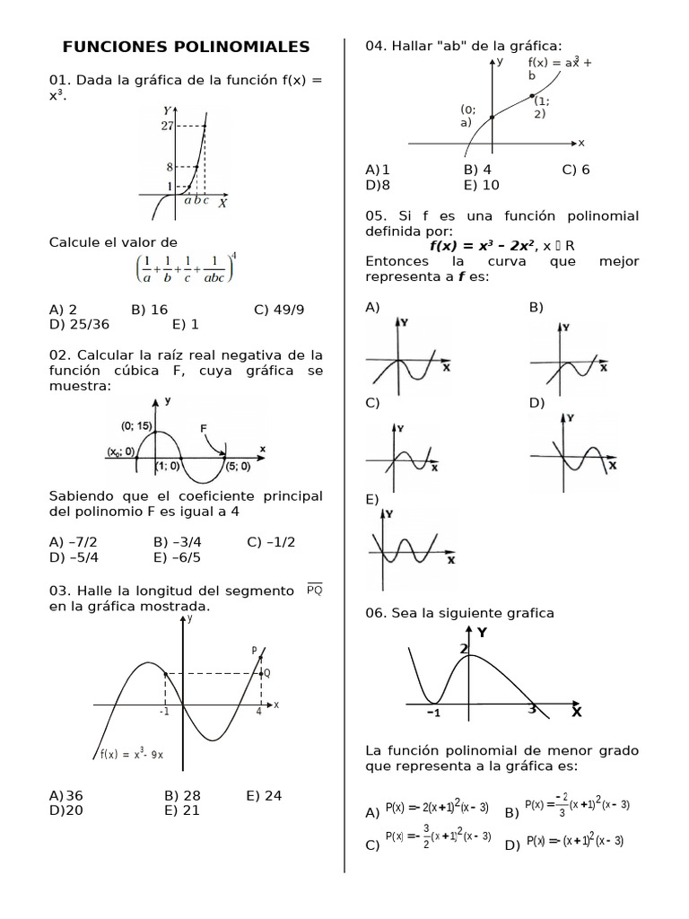 Semana 6 Funciones Polinomiales | PDF | Relaciones matematicas | Matemáticas De La Computación