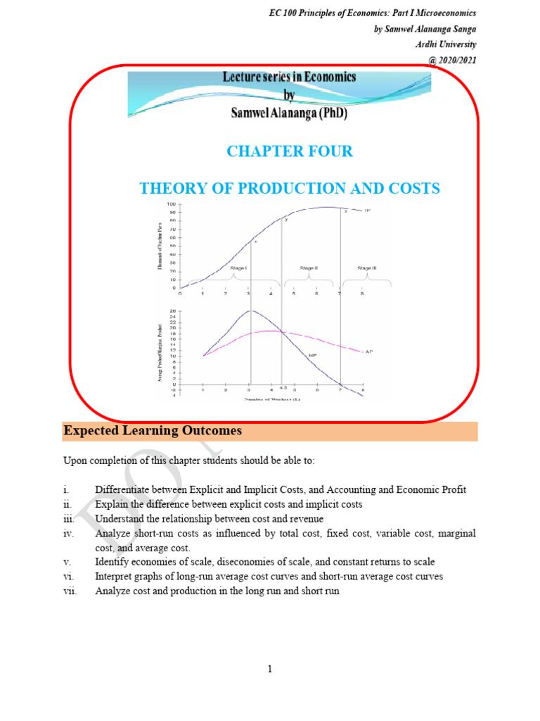 03 Theory of Production and Costs Notes Final | PDF | Long Run And ...