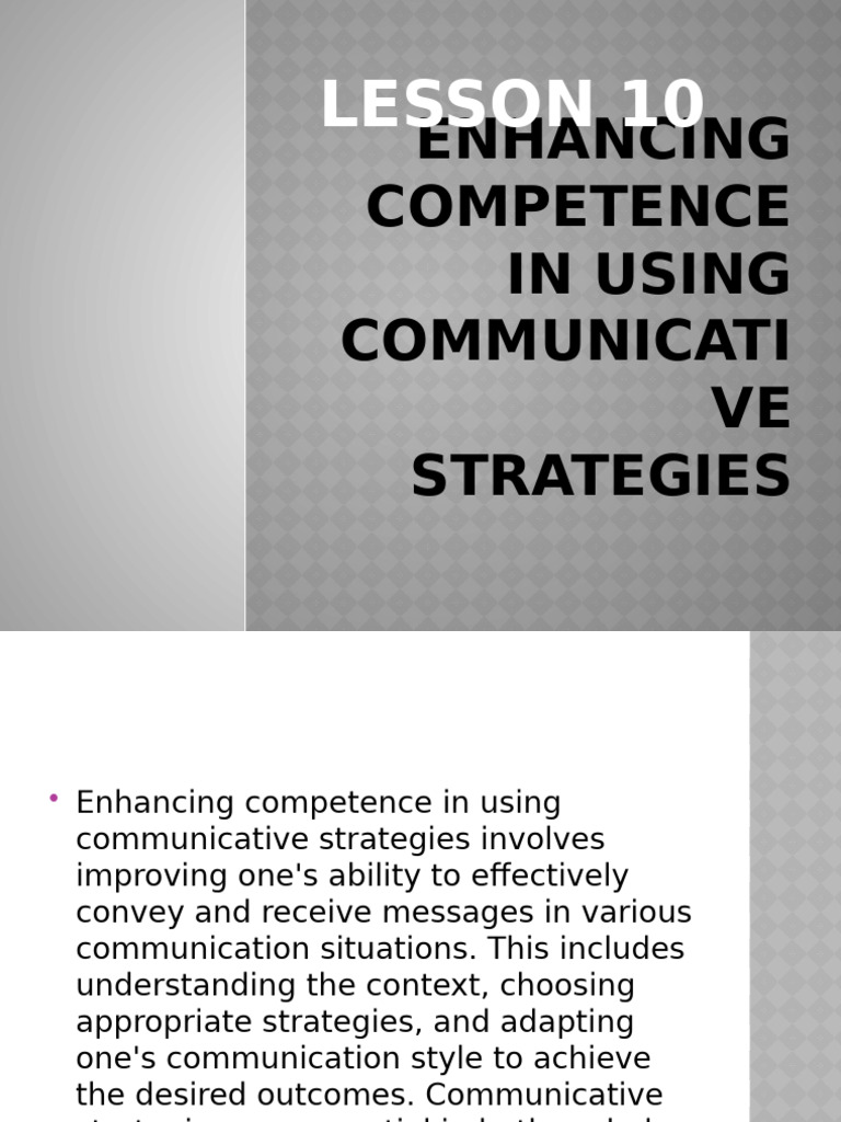 Mastering Communicative Strategies | PDF | Communication | Nonverbal ...
