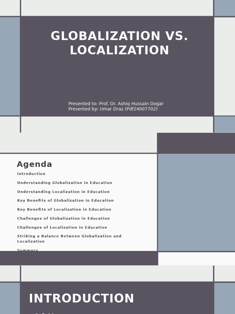 Globalization vs. Localization in Education | PDF | Learning