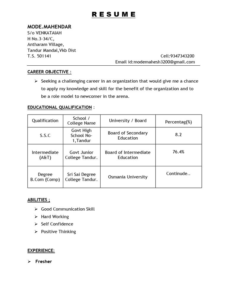Mahendar Resume | PDF