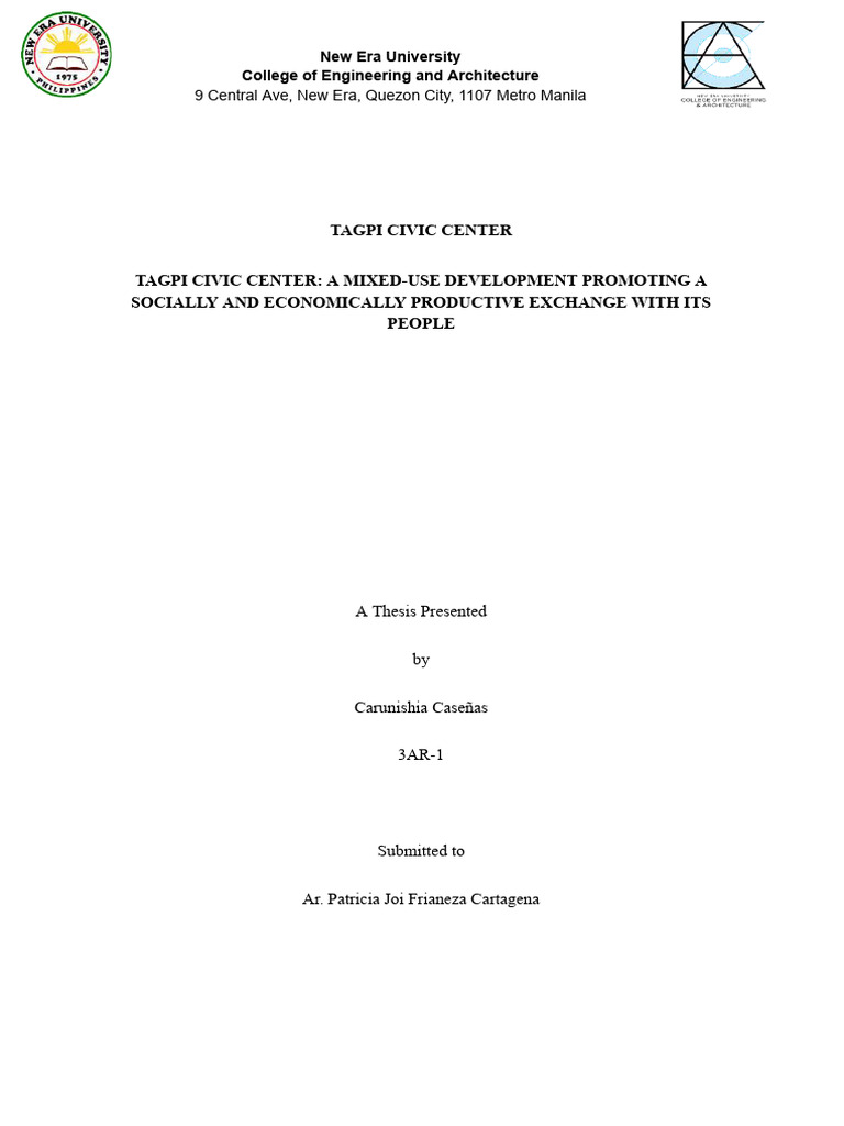 Tagpi Civic Center A Proposed Mixed Use | PDF | Manila | Metro Manila