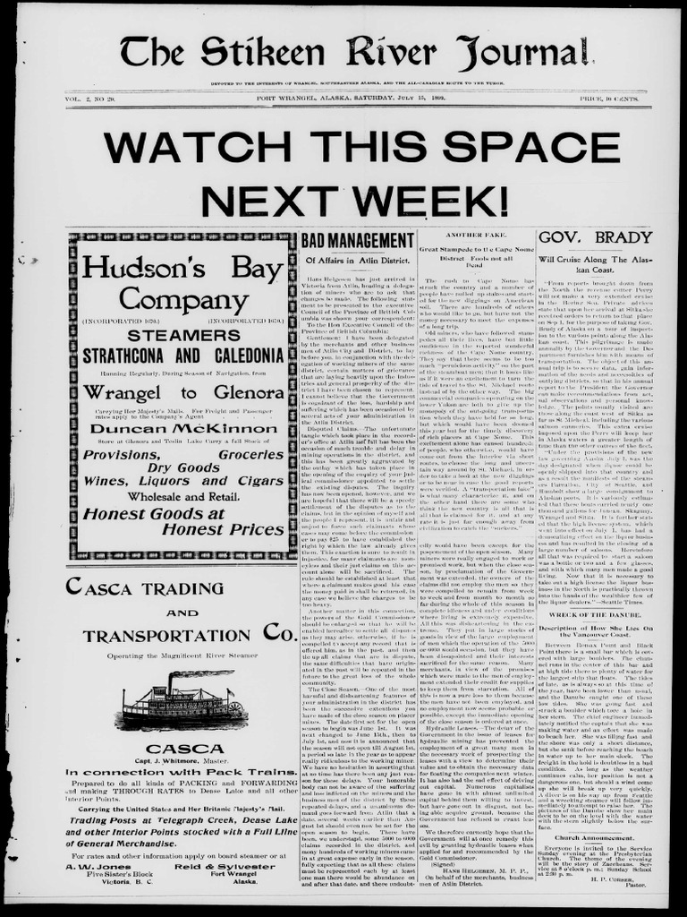 1899.07.15 Stikeen River Journal | PDF