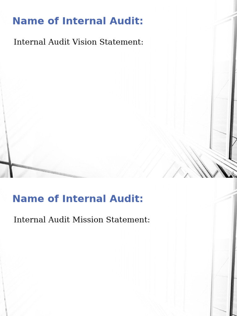 D - Internal Audit VMV - Template | PDF