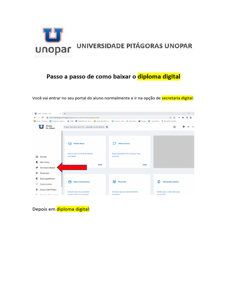 Passo A Passo de Como Baixar o Diploma Digital | PDF